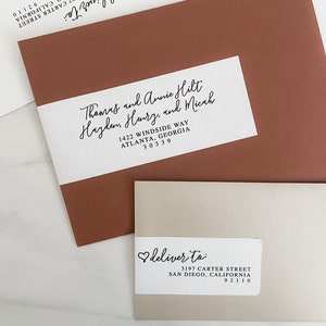 Address Label SET, Printable Wrap Around Stickers for Envelopes, Guest ...