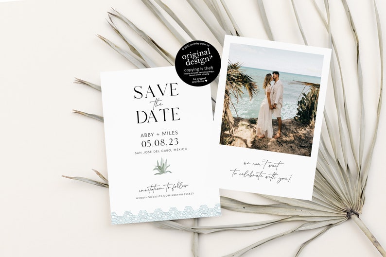 Agave Wedding Invitation Bundle Acre Baja Save the Date | Etsy