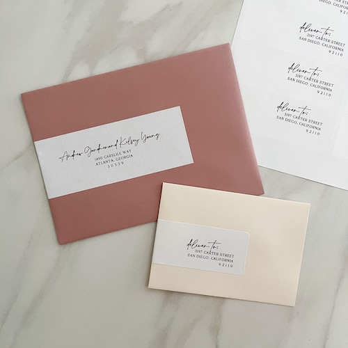 Address Label Template SET Printable Wrap Around Envelope - Etsy