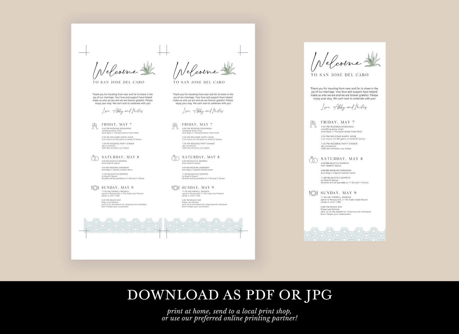 Agave Wedding Invitation Bundle Acre Baja Save the Date - Etsy