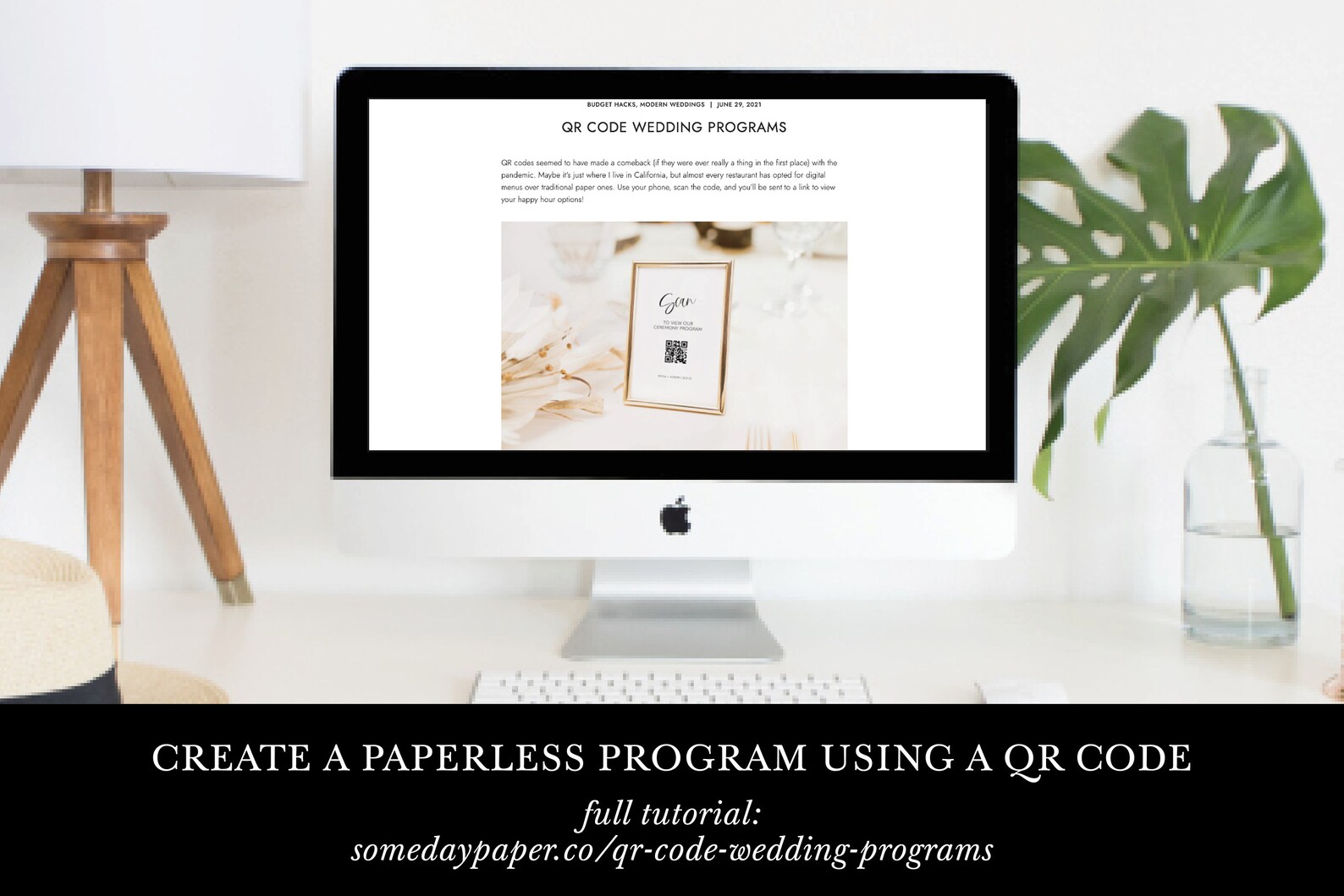 Paperless Wedding Program QR Code Wedding Sign Scannable | Etsy