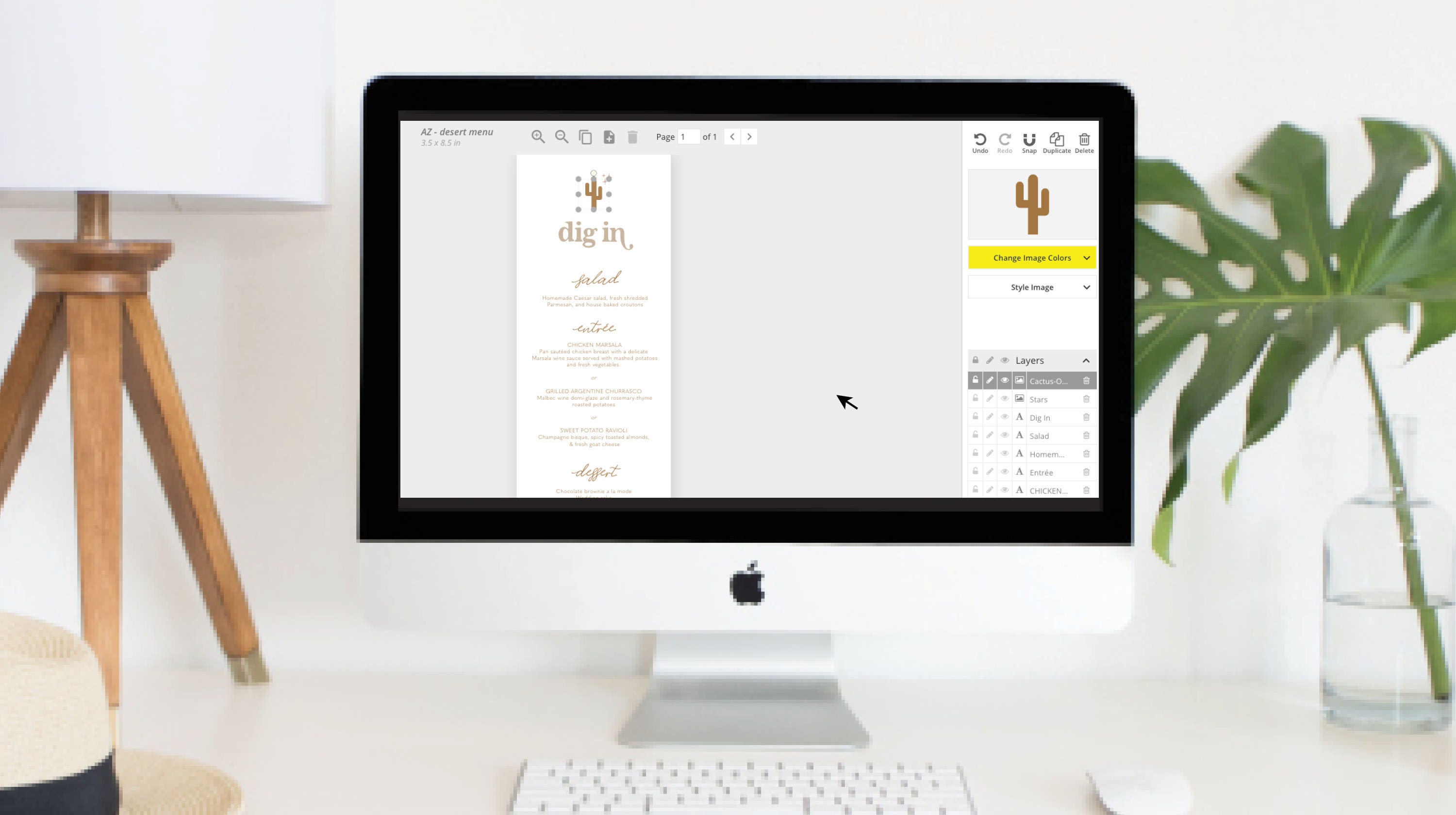 Cactus Menu Template Printable Boho Desert Menu Modern Rust - Etsy