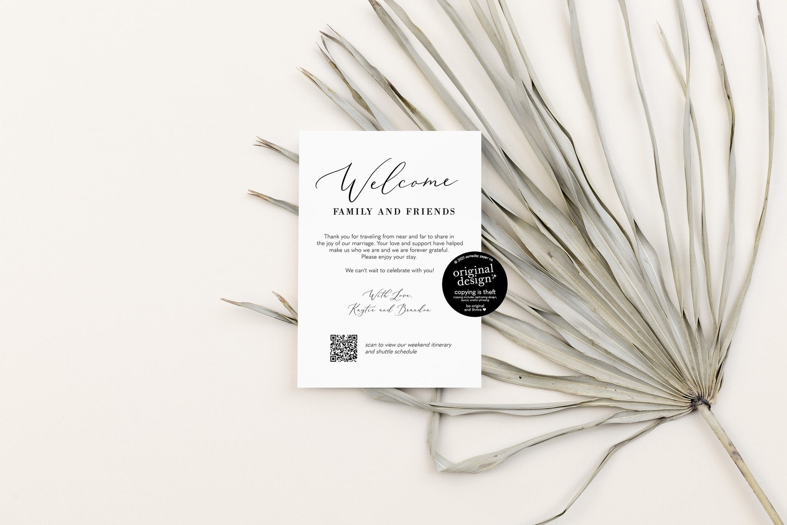 Wedding Welcome Card Template QR Code Itinerary Weekend - Etsy