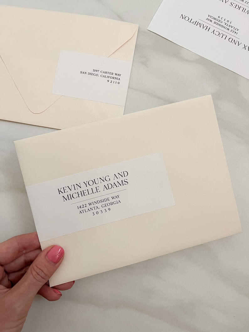 Printable Modern Address Labels for Wedding Invitations, Wrap Around ...