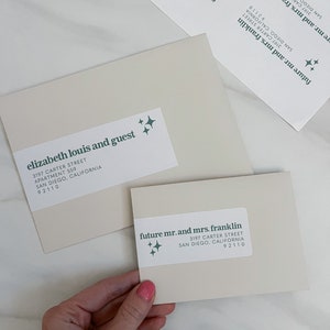 Printable Retro Envelope Labels for Boho Wedding Invitations, Editable ...