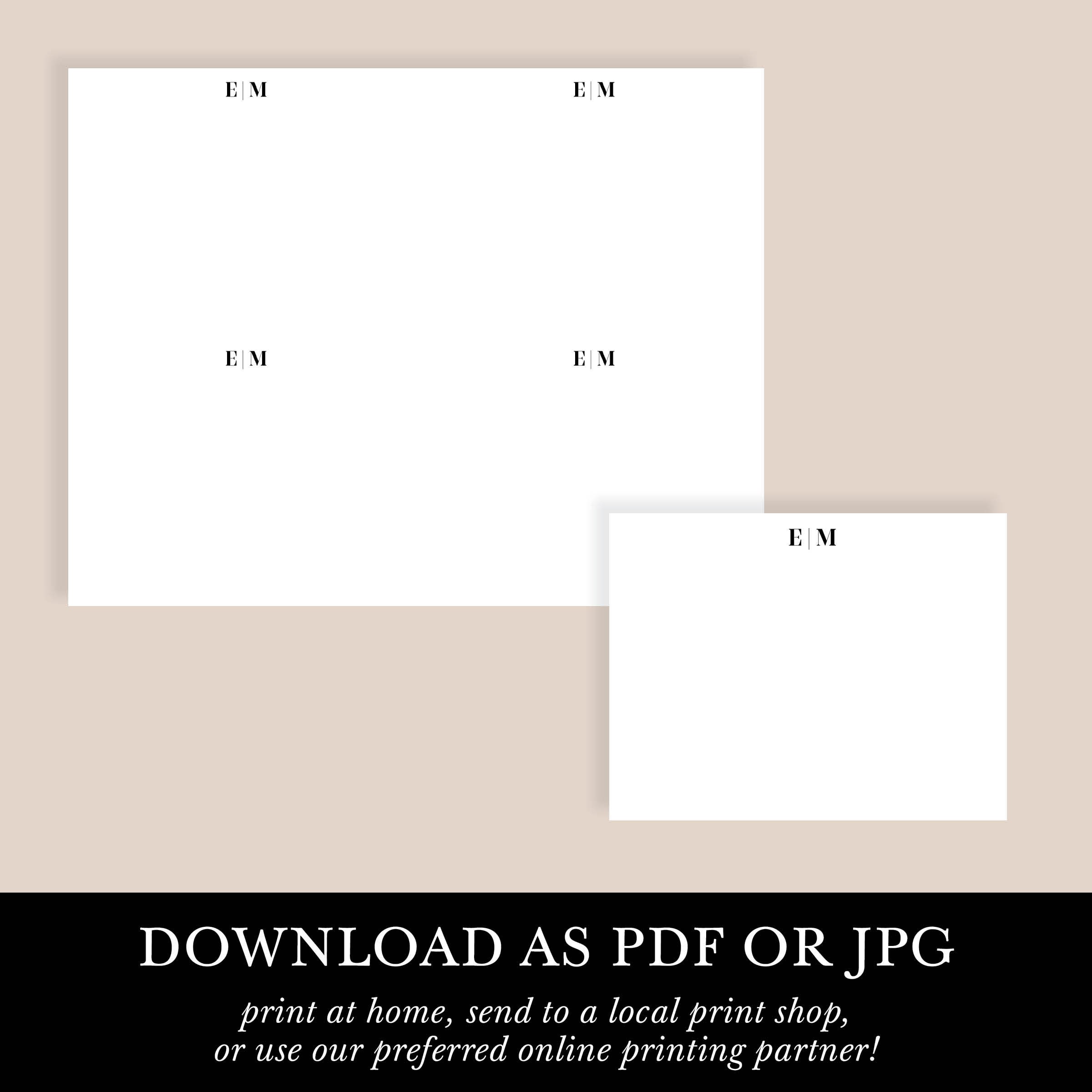 Simple Monogram Stationery Template Editable Monogram - Etsy