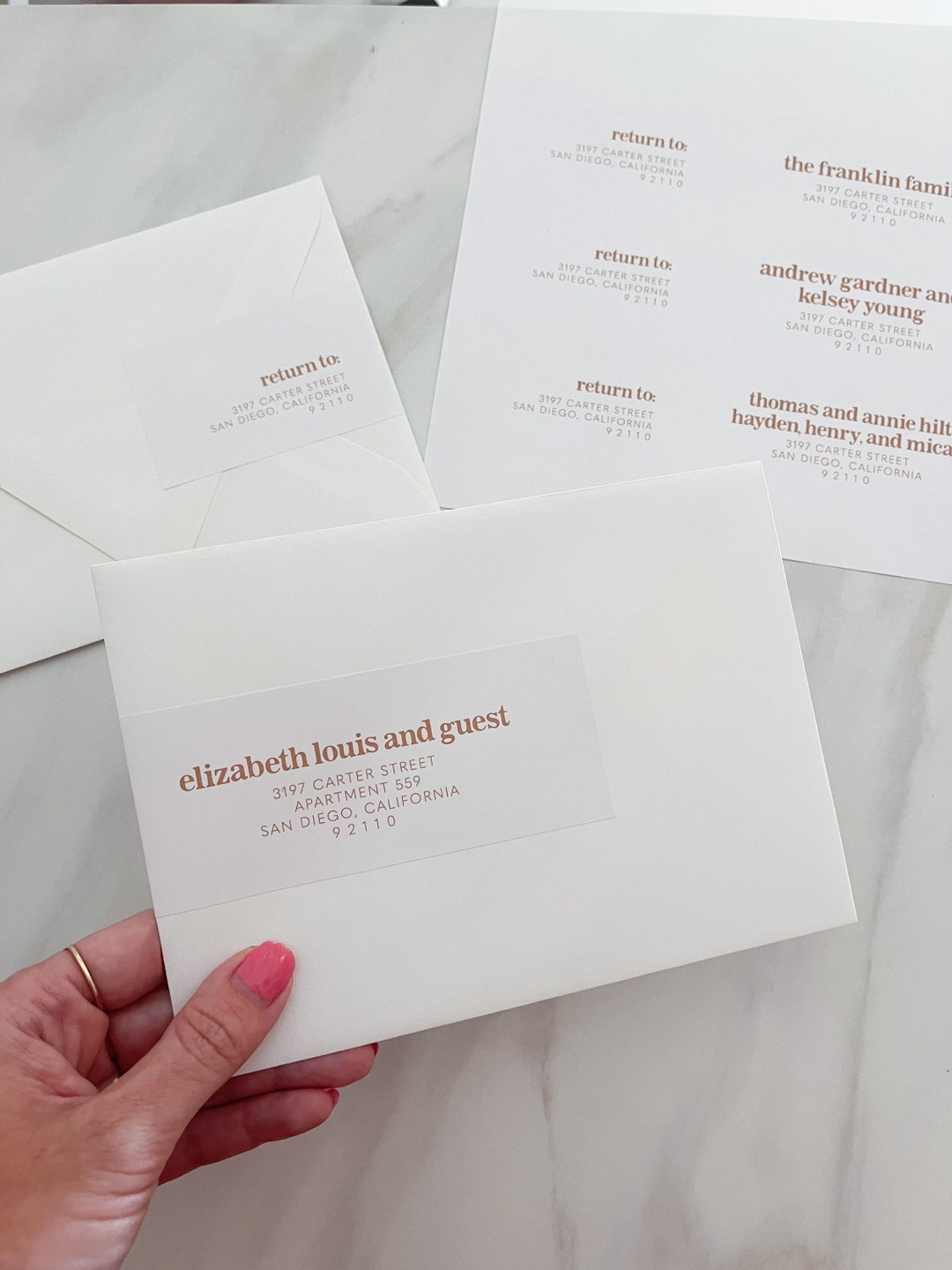 Retro Envelope Address Label Template for Wedding Invitations ...