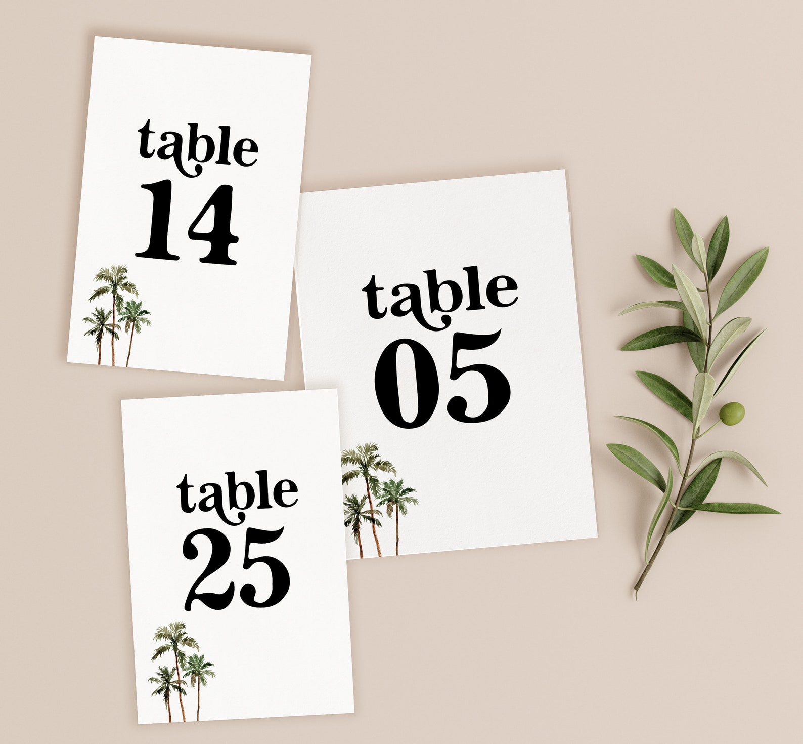 Tropical Table Numbers Printable Wedding Table Numbers - Etsy