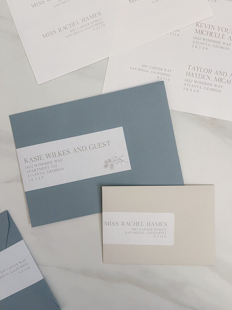 Diy Wrap Around Address Label Template SET Mailing Envelope - Etsy