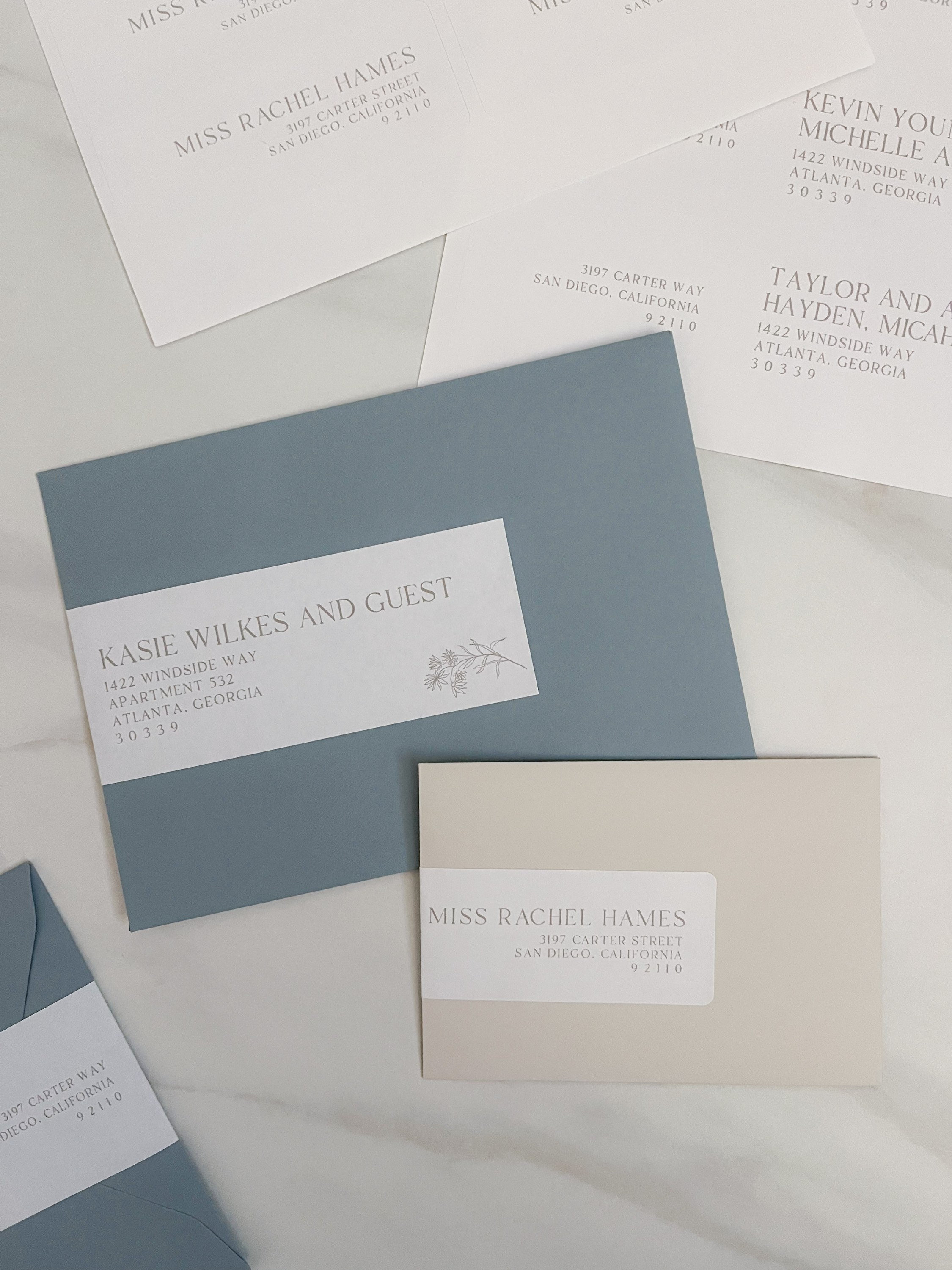 Diy Wrap Around Address Label Template SET Mailing Envelope - Etsy