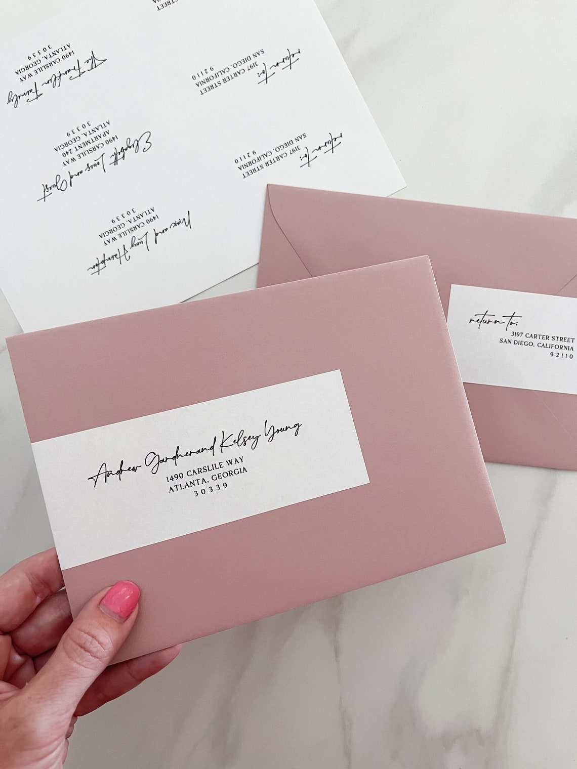 Address Label Template SET, Printable Wrap Around Envelope Stickers for ...