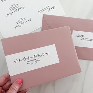 Address Label Template SET, Printable Wrap Around Envelope Stickers for Wedding Invitation and ...