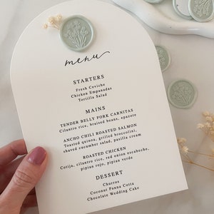 Modern Arch Wedding Menu Template, Printable Boho Minimalist Dinner ...
