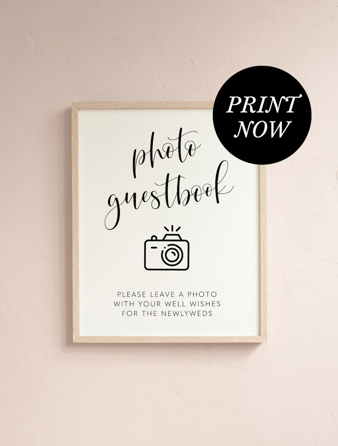 Printable Photo Guestbook Sign, Wedding Guest Book Sign, Small Sign for ...