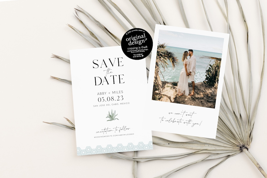 Mexico Save the Date Template, Printable Agave Save the Date Cards ...