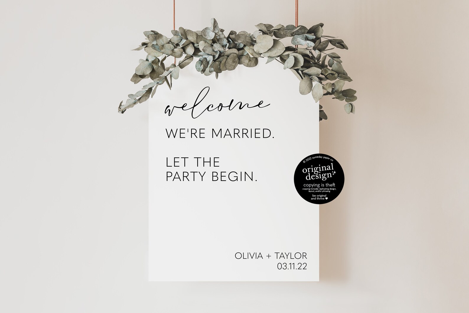 Reception Welcome Sign Template, Let the Party Begin, Let's Do This ...