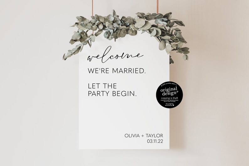 Reception Welcome Sign Template Let the Party Begin - Etsy
