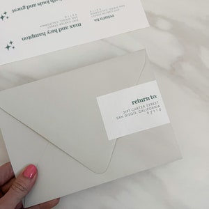 Printable Retro Envelope Labels for Boho Wedding Invitations, Editable ...