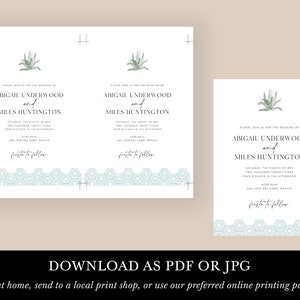 Acre Baja Wedding Invitation Template, Printable Cabo Mexico ...