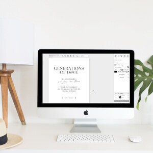 Printable Generations of Love Sign, Editable Modern Wedding Family Sign ...