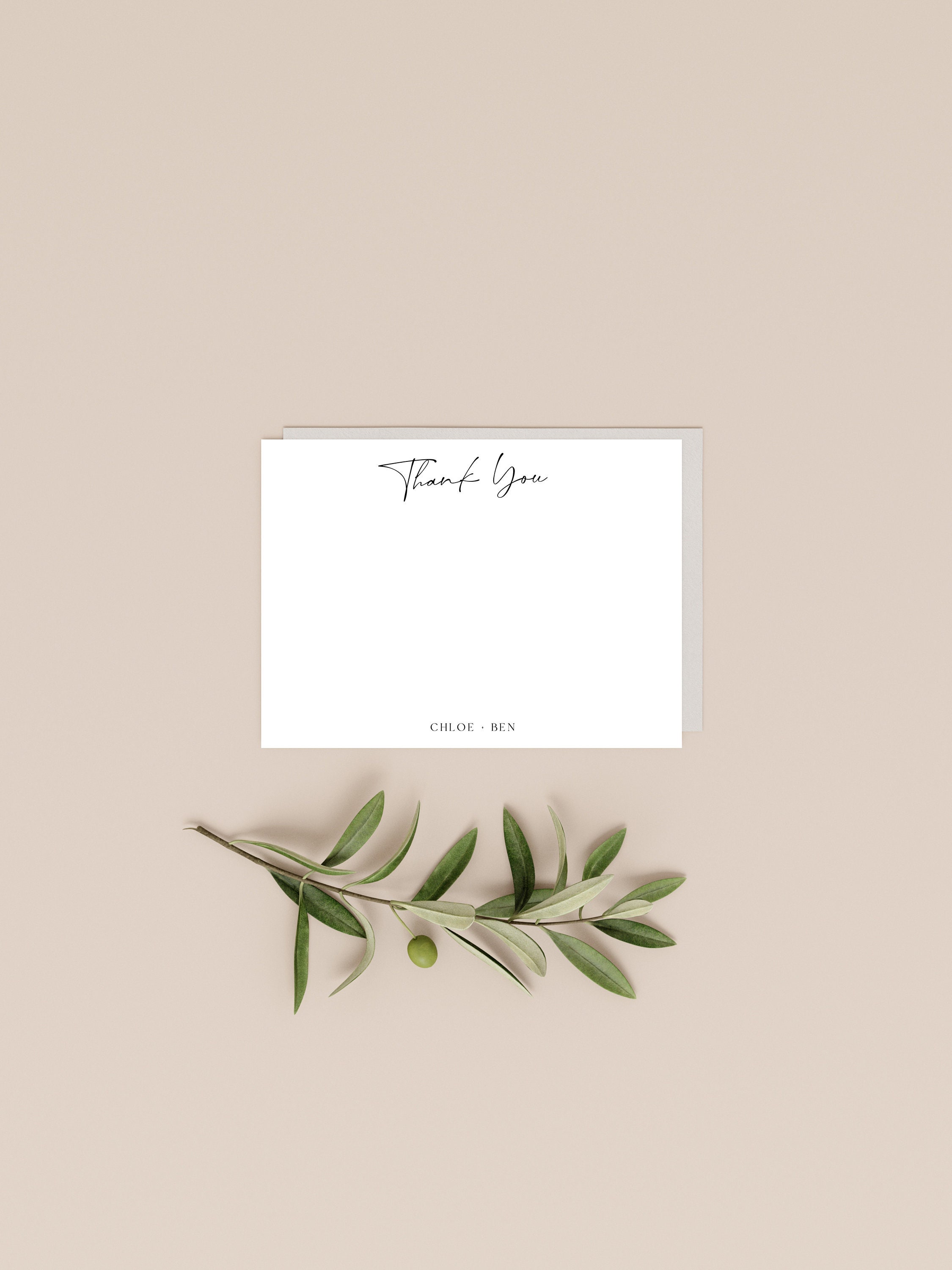 Customizable Thank You Card Template, Printable Personalized Stationery ...