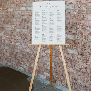 Alphabetical Wedding Seating Chart Template, Editable Table Assignment ...