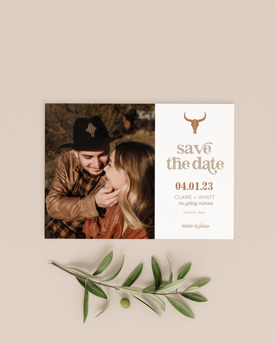 Cowboy Save the Date Template, Printable Western Save Our Date Cards ...