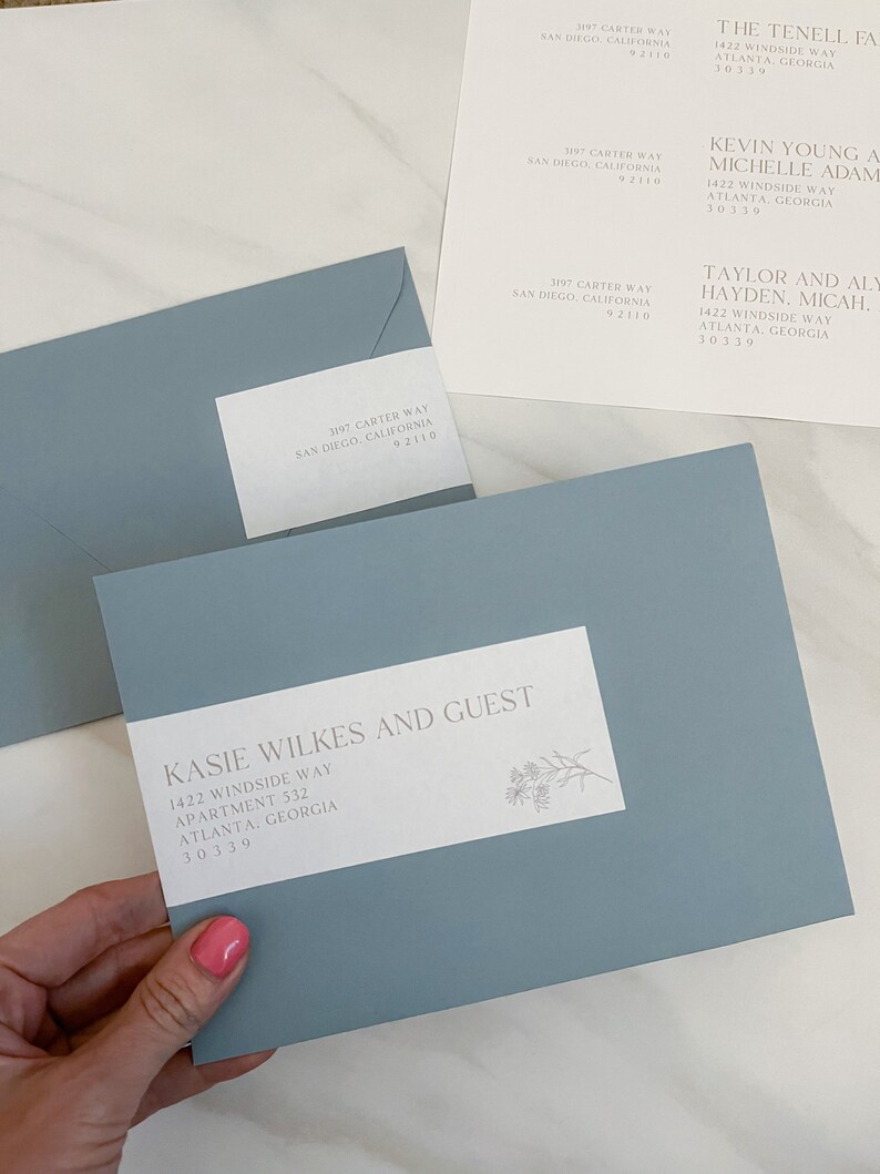 Diy Wrap Around Address Label Template SET Mailing Envelope - Etsy