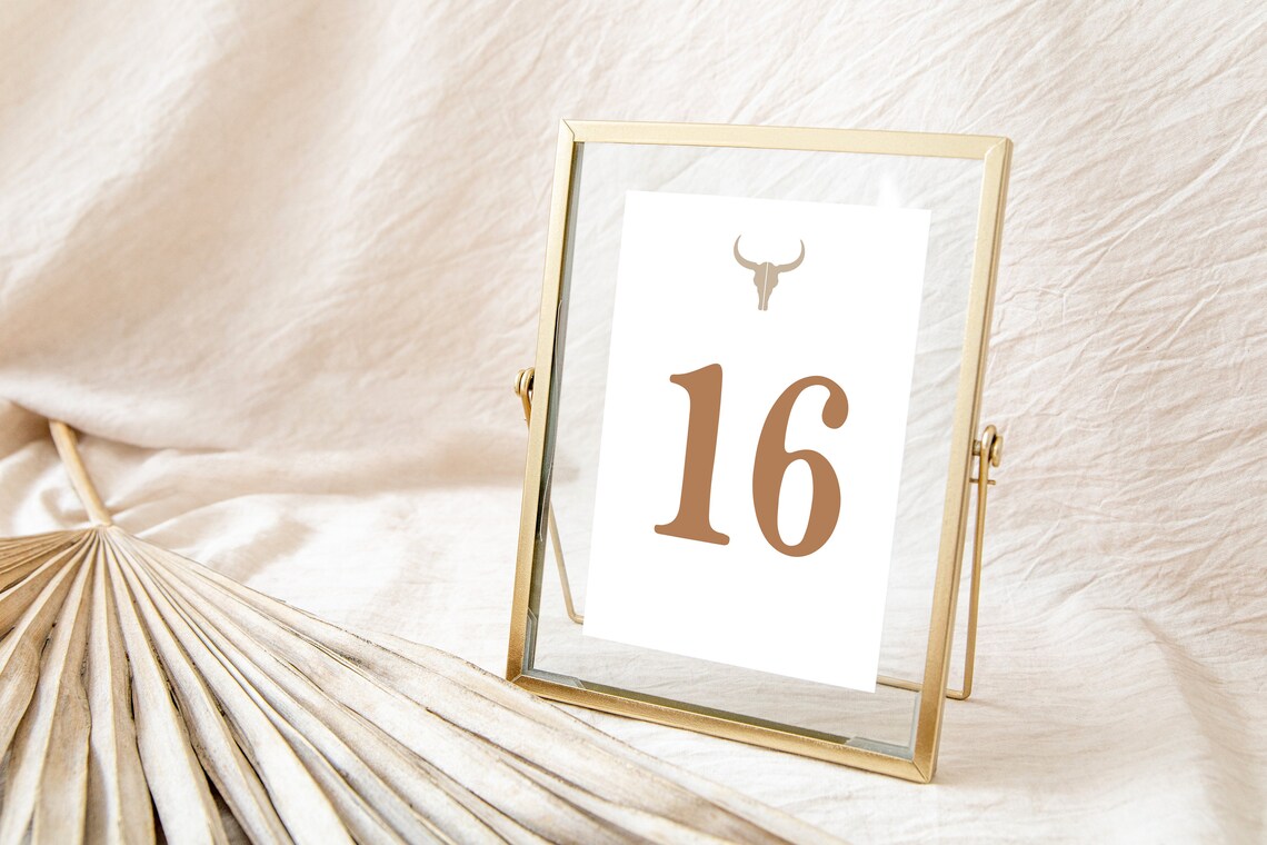 Printable Western Wedding Table Numbers Longhorn Table Number | Etsy