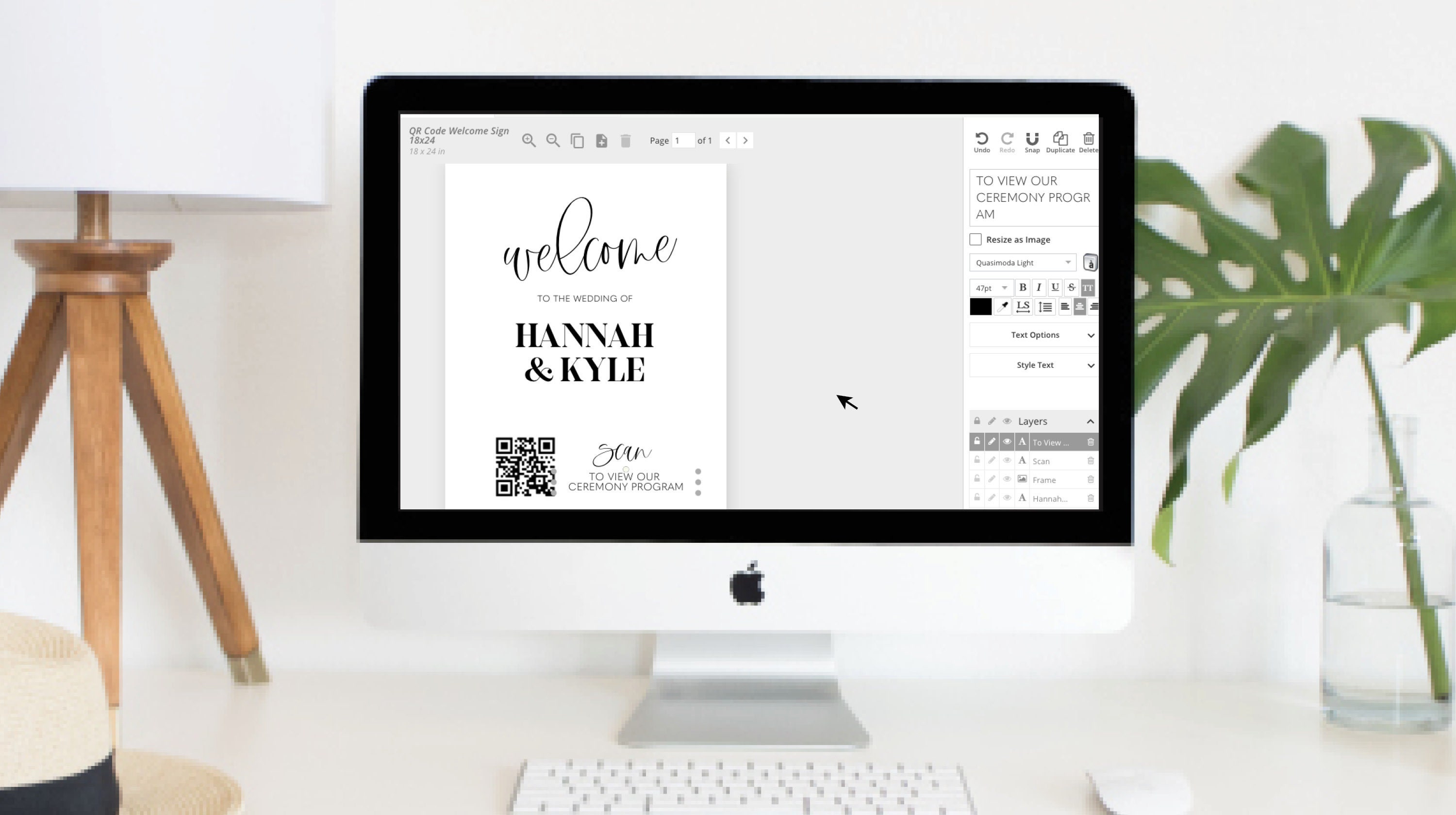 Wedding QR Code Sign Printable Ceremony Welcome Sign 8x10 | Etsy