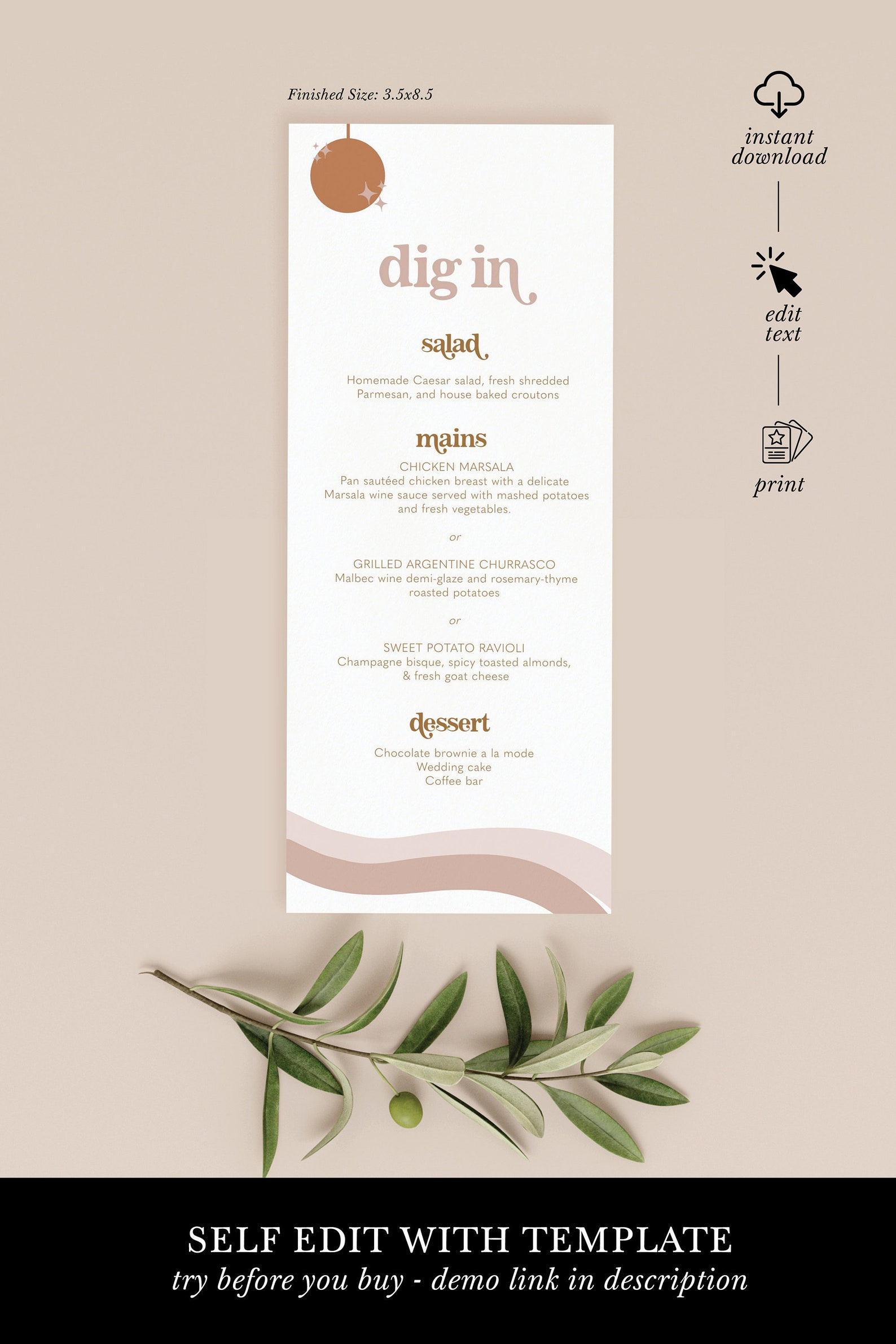 Disco Dinner Menu Printable Retro Wedding Menu Template 70s - Etsy