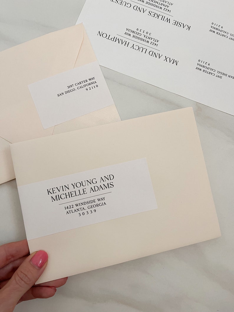 Diy Address Label Template, Modern Wedding Invitation Guest Envelope ...