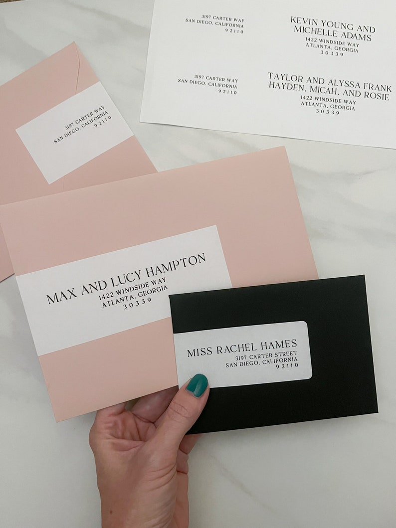 Wedding Address Label Template SET Invitation Envelope - Etsy