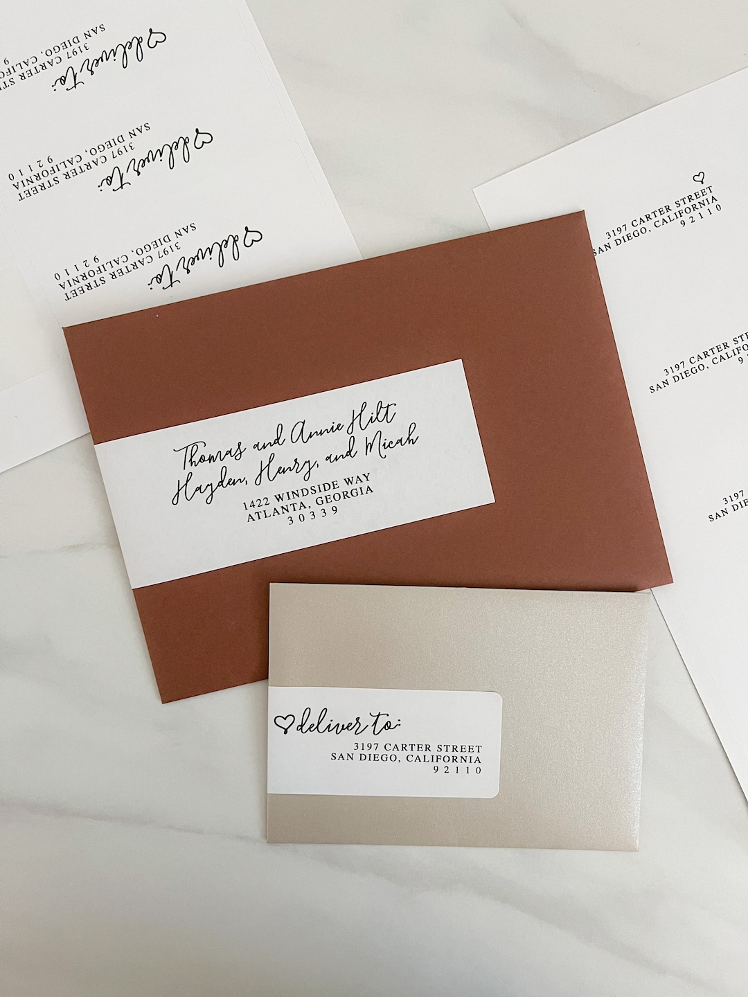 Address Label SET, Printable Wrap Around Stickers for Envelopes, Guest ...