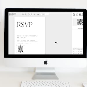 QR Code RSVP Cards, Printable Modern Wedding Website Card, Online RSVP ...