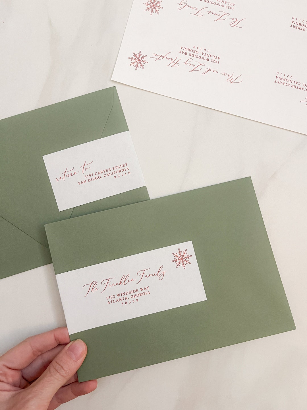 Printable Seasonal Address Label Template for Christmas Cards, Wrap ...