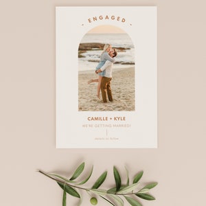 Engagement Announcement Card, Printable Engaged Announcement Template ...