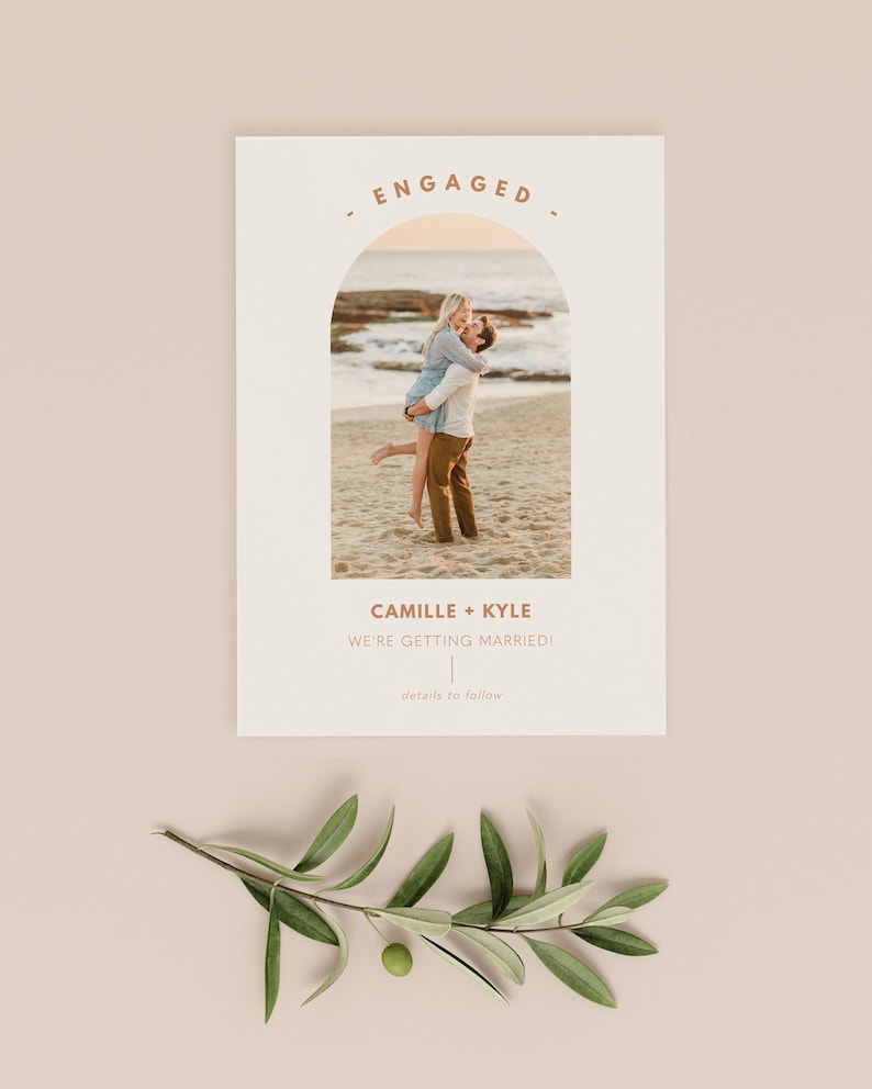 Engagement Announcement Card Printable Engaged Announcement - Etsy