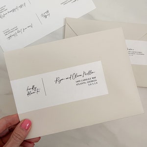 Printable Wrap Around Address Label Template, Diy Address Stickers for Modern Wedding ...