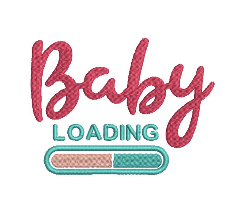 Baby Loading Pregnant Pregnancy Embroidery Designs Newborn - Etsy