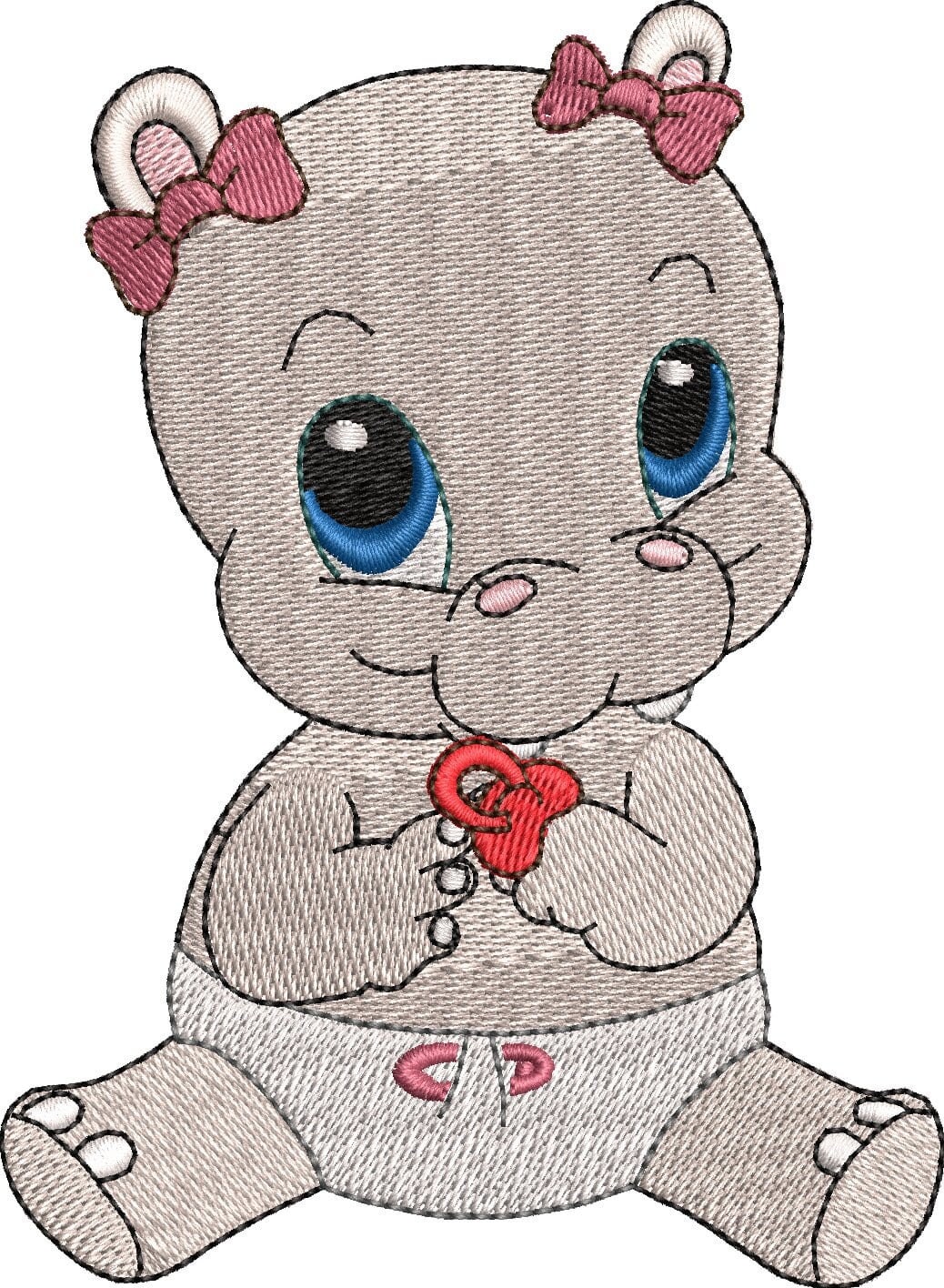 Baby Animals Diaper Hippo Giraffe Elephant Filled Embroidery - Etsy