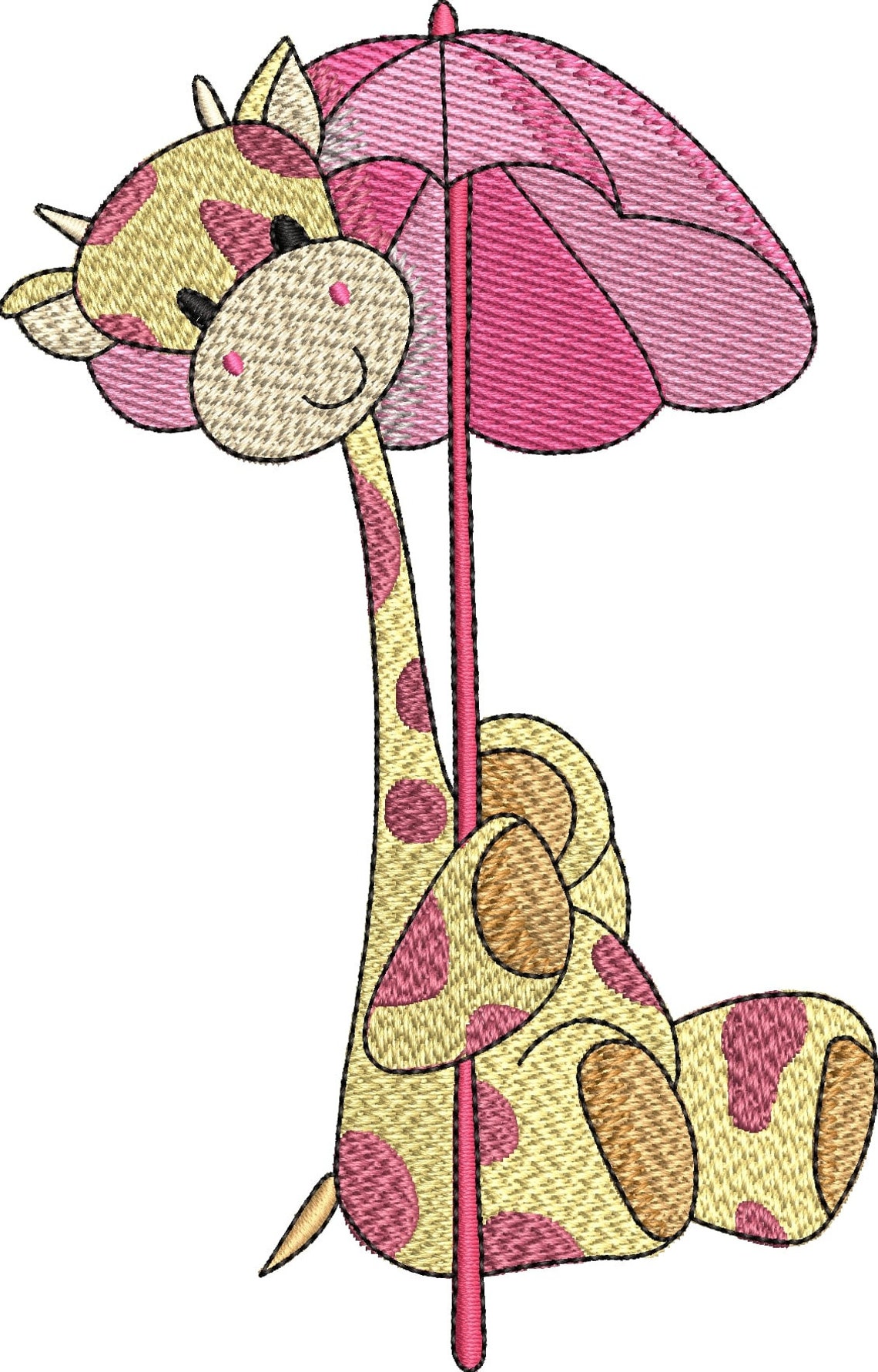 Umbrella Animals Giraffe Bunny Bear Duck Cute Baby Filled Embroidery ...