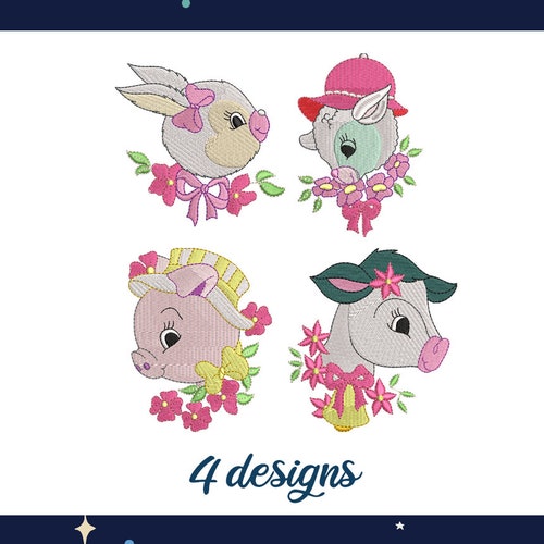 Pig Embroidery Designs for Machine Embroidery Pattern - Etsy