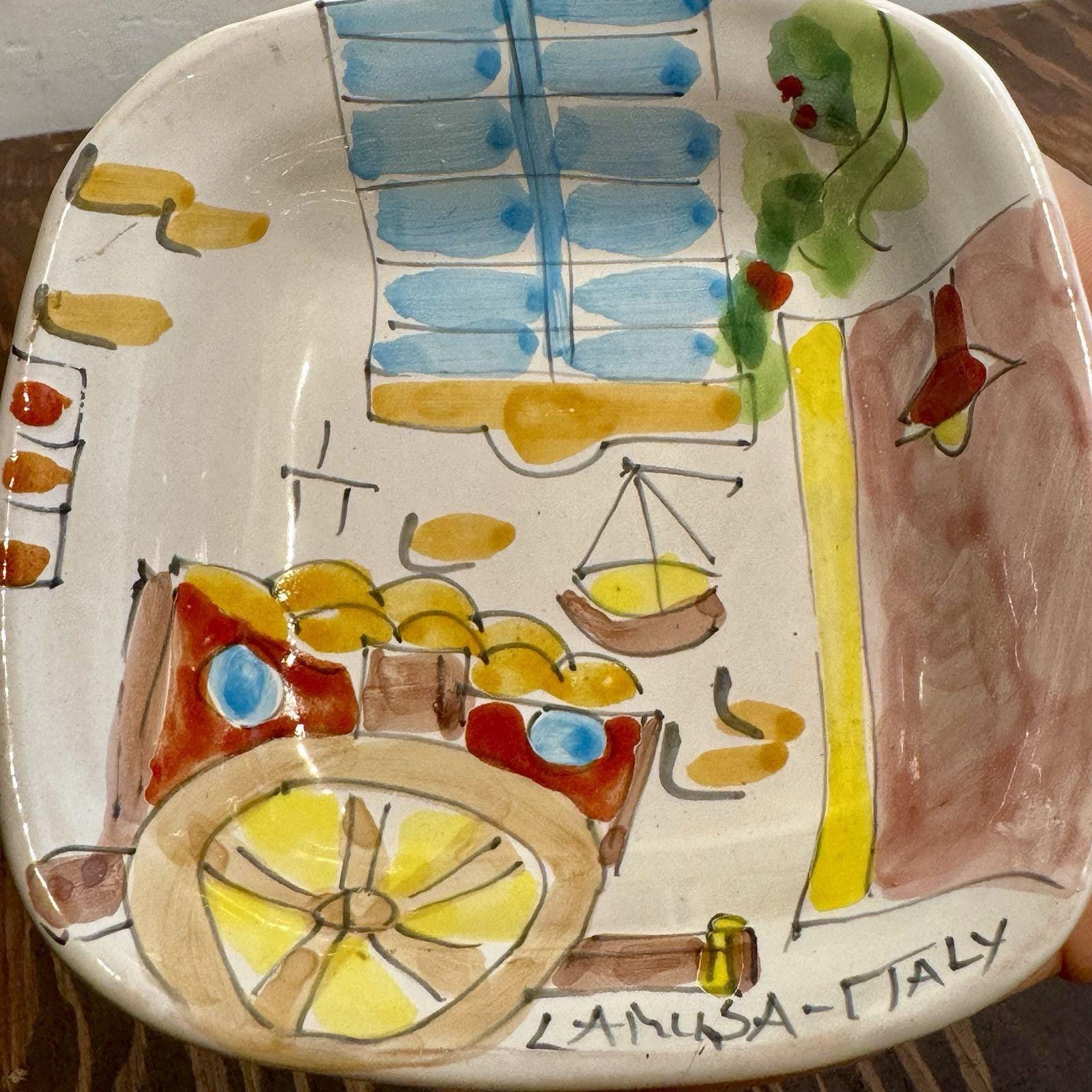 Vintage La Musa Italian Glazed Pottery Colorful Festive Olive/small ...