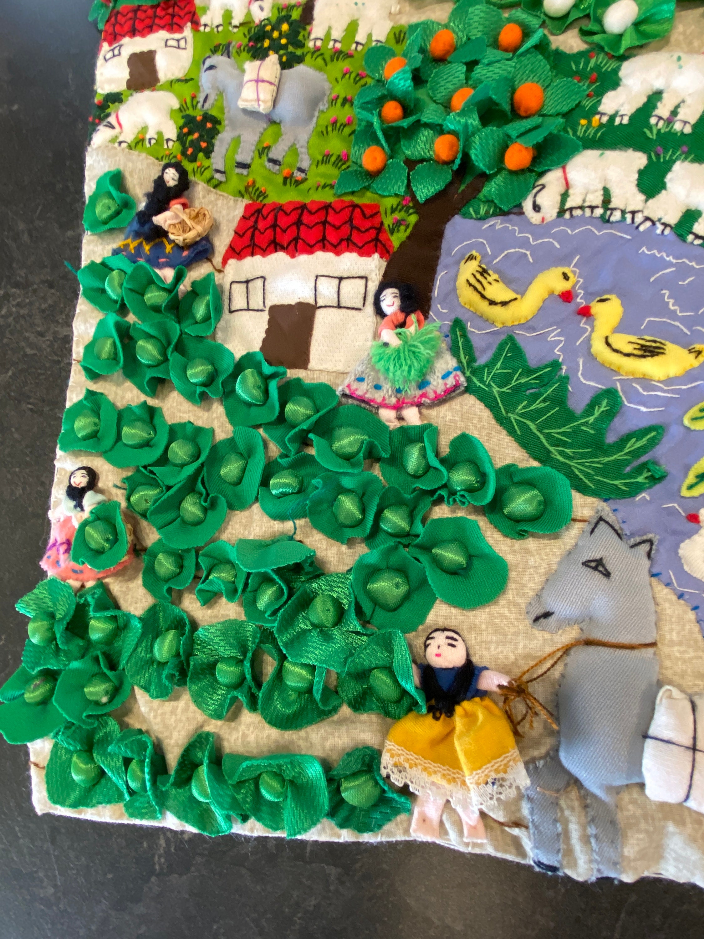 Peruvian Arpillera Handmade Folk Art Decor 3D Tapestry Wall Hanging ...