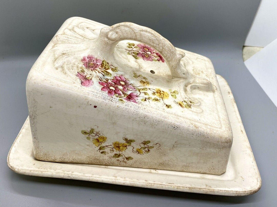 Antique Victorian Cheese Cover Imperial Bonn #1155 Floral Germany W ...