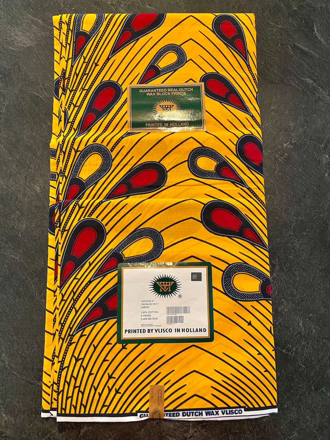 Authentic Vibrant Veritable Hollandais African Wax Print Fabric 6 Yards ...