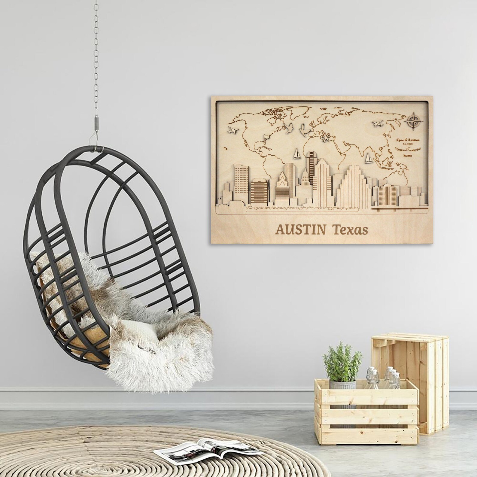 Austin Wall Decor Personalize Gifts City Skyline Home Decor - Etsy