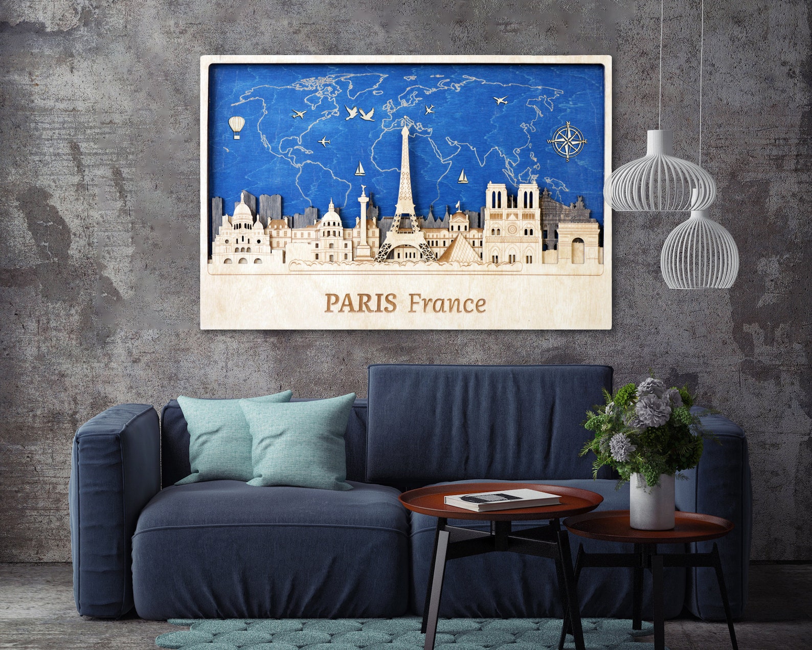 Paris Wall Art Home Wall Decor 5th Anniversary Gift Framed - Etsy