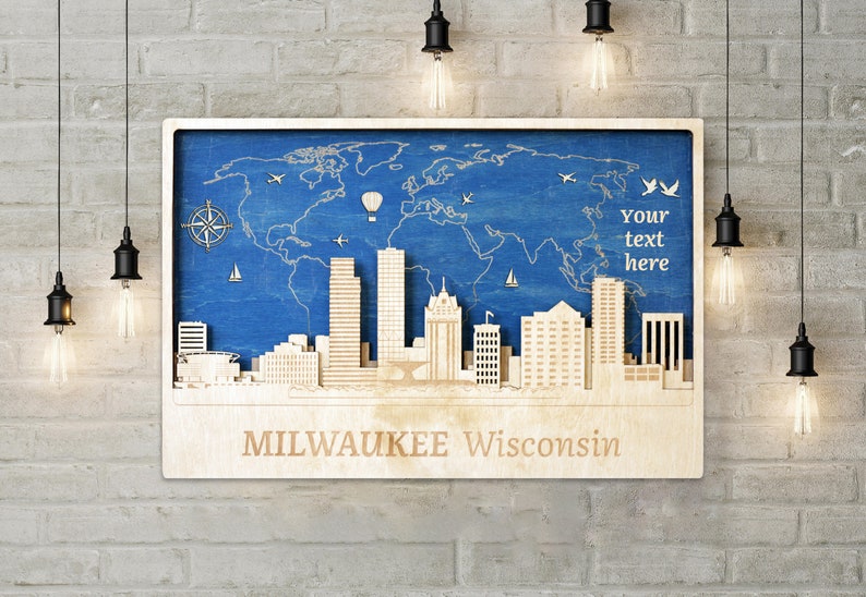 Milwaukee Wall Art Home Decor Personalize Housewarming Gift - Etsy